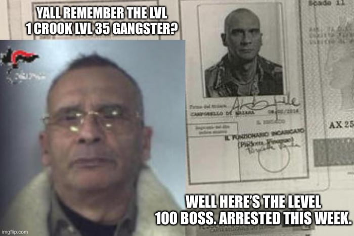 TOP LEVEL italian mafia boss caught monday. Was wanted and hiding for ...