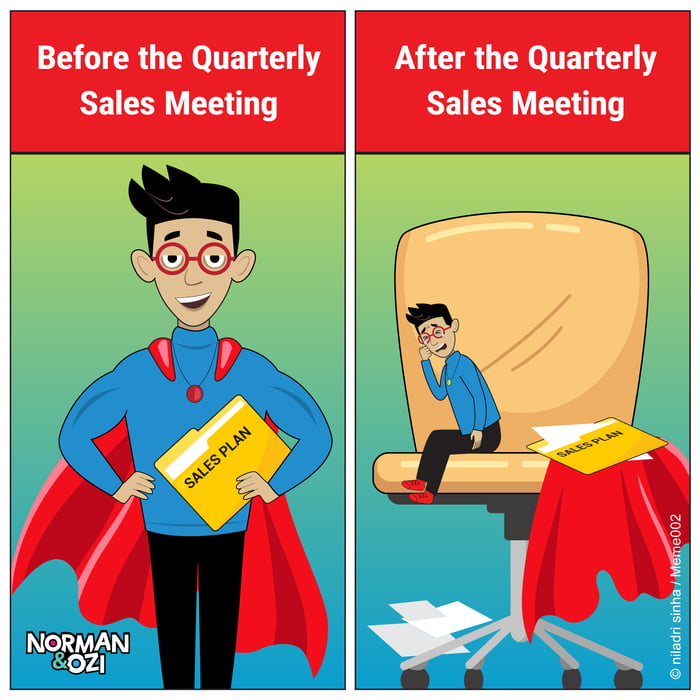 Before vs After Quarterly Sales Meeting 😂 - 9GAG