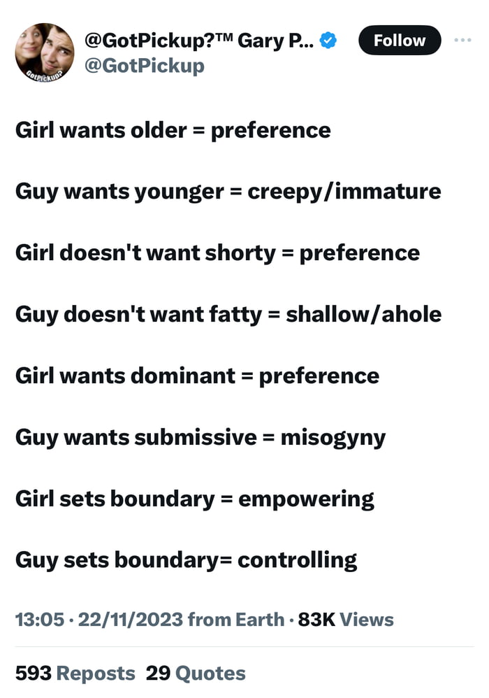 Double standards - 9GAG