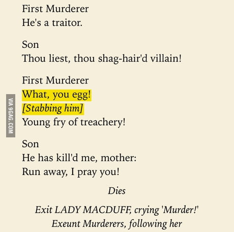 Jr Macduff Quotes What, You Egg? He Stabs Him. Macbeth Quote From
