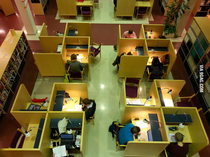 Study boxes in univerity library... I guess they did not entirely think ...