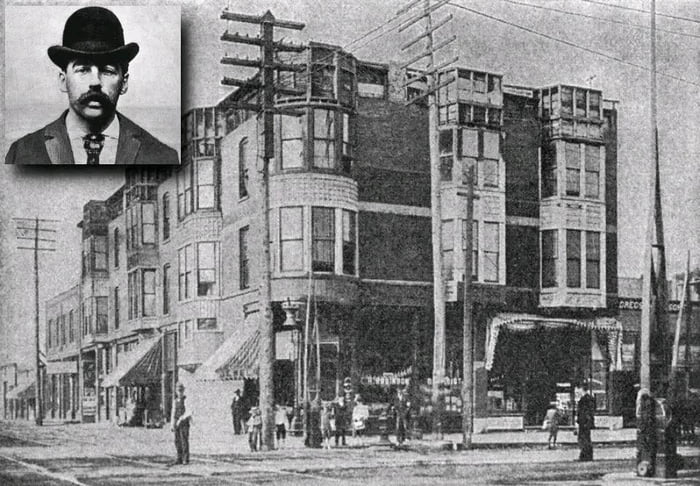 In 1893, serial killer H.H. Holmes renovated a three story hotel ...