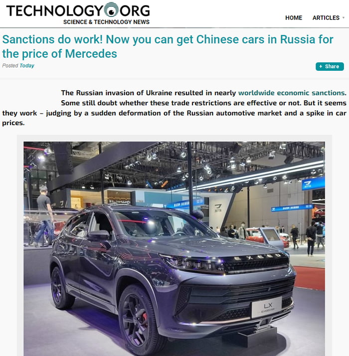 Car prices in Russia have tripled. Even Chinese cars that cost $30k ...