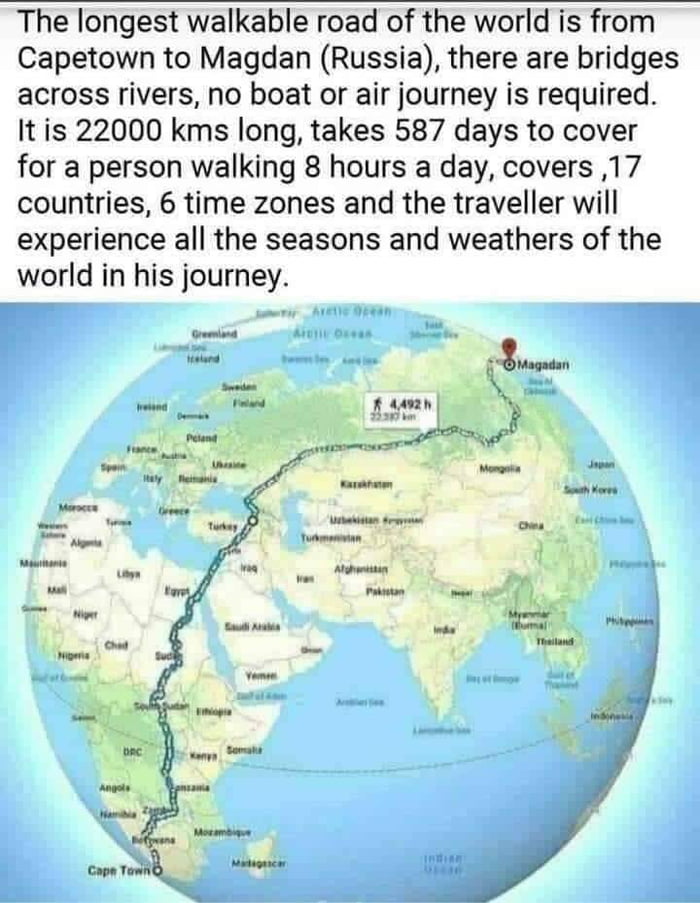 The Longest Continuous Route... - 9GAG