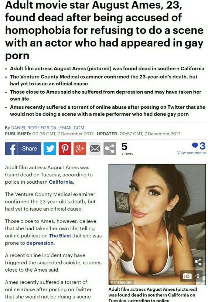 August Ames, 23, found dead. - 9GAG