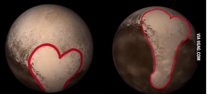 So much for pluto's "heart". - 9GAG