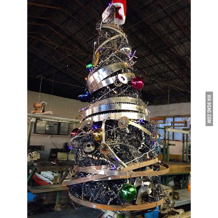 My friend is a Mechanical engineer, Here is their Christmas tree. - 9GAG