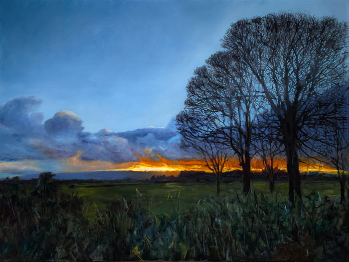 Fiery Dawn, My oil painting 120x90 cm - 9GAG