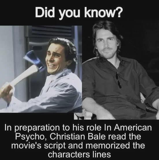 Christian Bale's dedication to method acting is truly unparalleled. Who ...