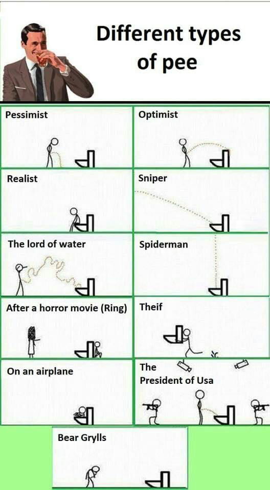 DIFFERENT TYPES OF PEE - 9GAG