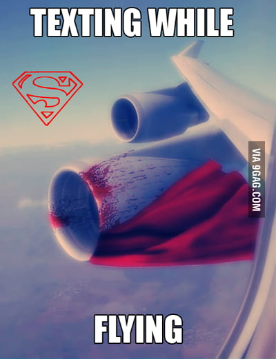 Texting while flying - 9GAG