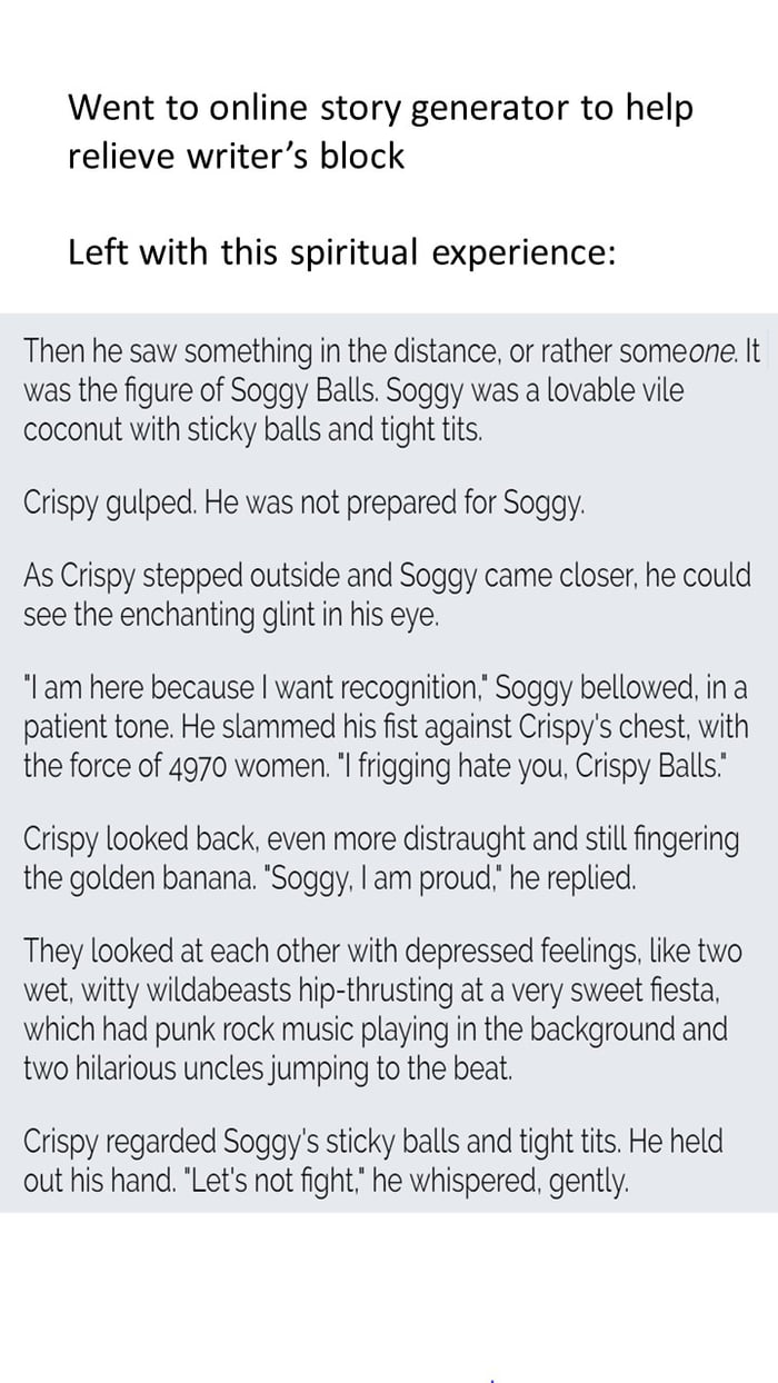 Story generators, man - 9GAG