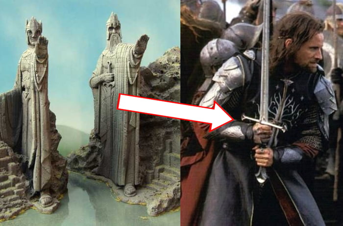 The Argonath in The Lord of the Rings shows Isildur and Elendil, which ...
