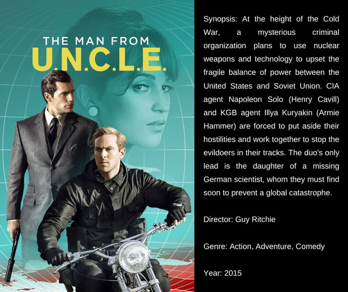 Unsolicited Movie Recommendation #64: The Man from U.N.C.L.E (2015) - 9GAG