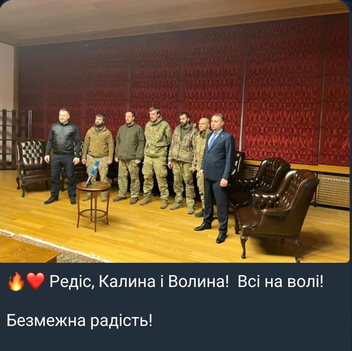 Azovstal defenders (215) are back including Redis. - 9GAG