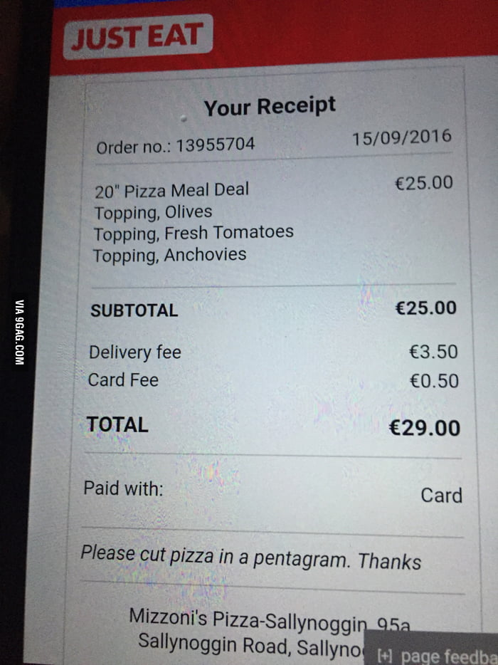 I ask my friend to order pizza. His request at the bottom of the ...