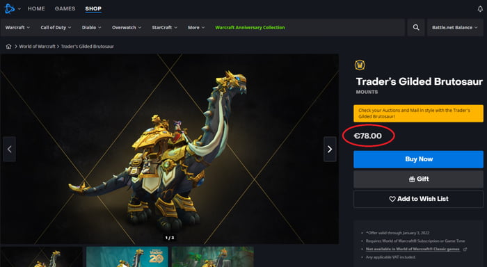 This single mount costs more than WoW + all the expansions - 9GAG