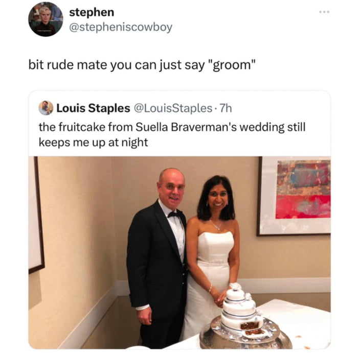 Surely the bride is the fruitcake though… - 9GAG