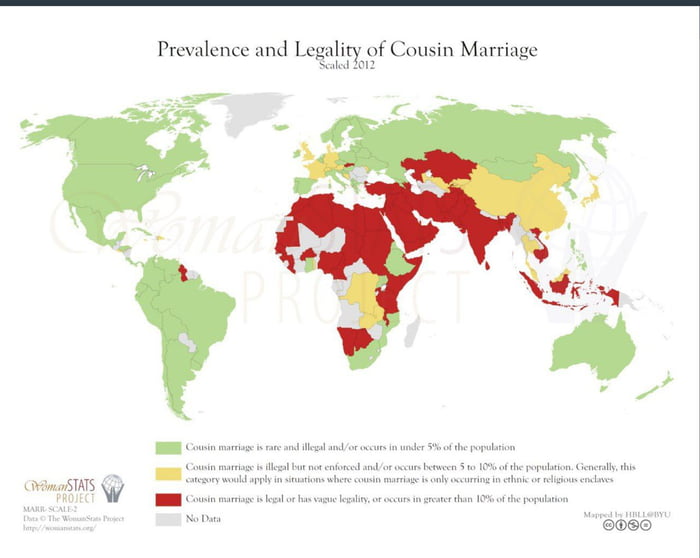 The world map of incest - 9GAG