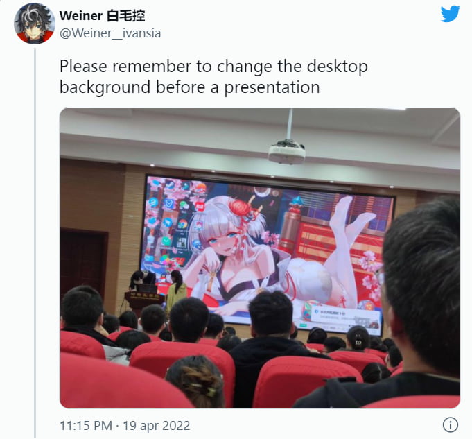 Student goes viral for showing his waifu on his PC desktop during a ...