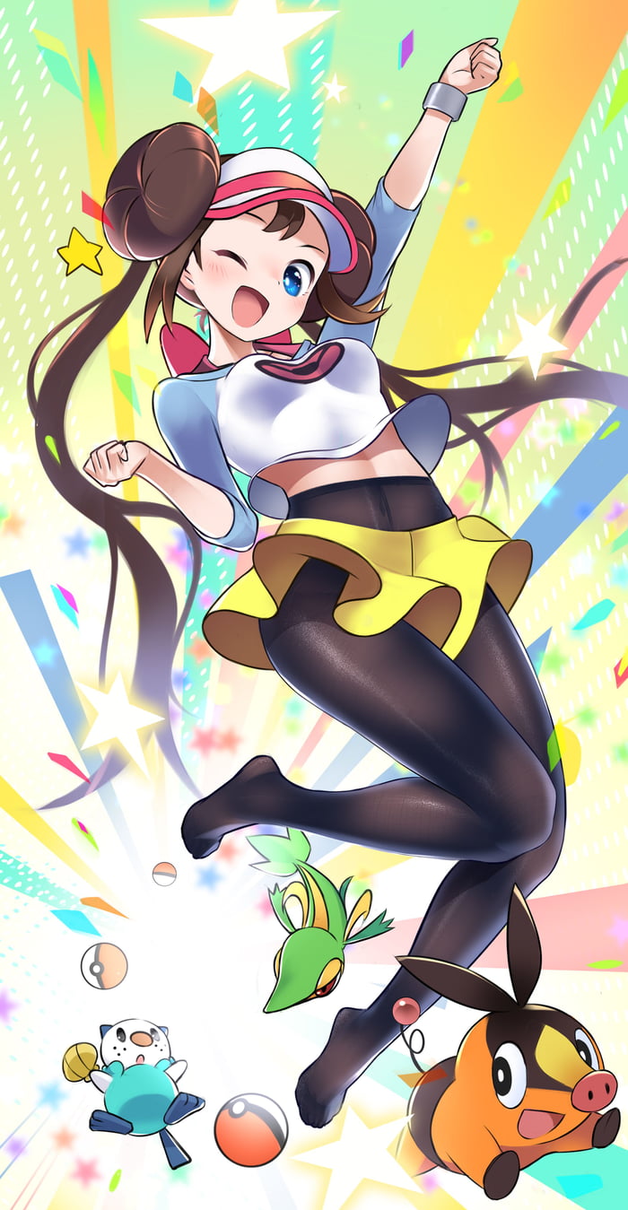 Anime Pantyhose Legs #967: Pokemon Trainer Rosa/Mei (Pokemon Black 2 l ...
