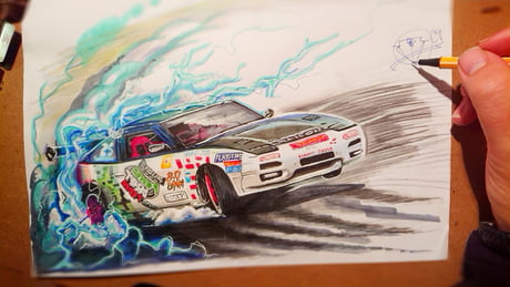 Drifting Cars Drawing