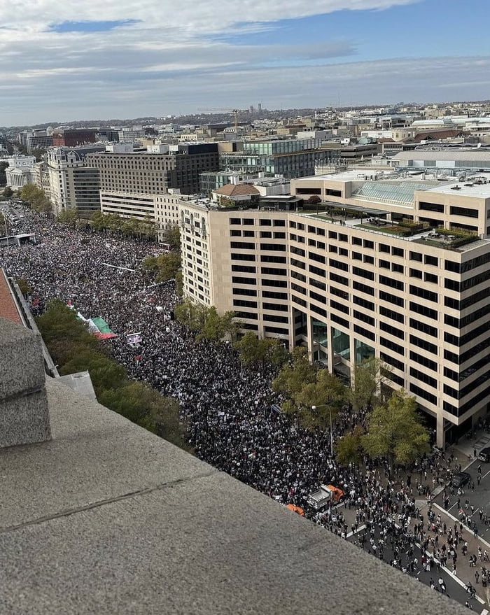 Weird how the 200k plus pro palastinian protests in Washington DC aren ...