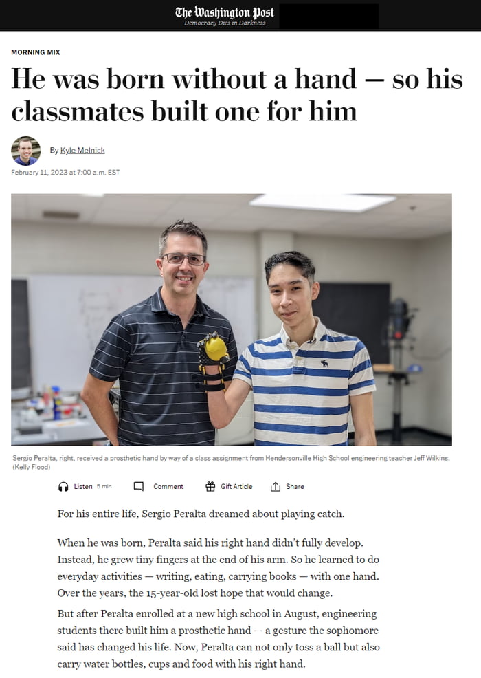 They gave him a hand. Gotta hand it to them ... - 9GAG