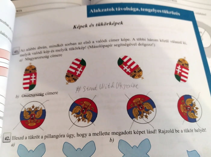 Hungarian math book for 12 years old students. It teaches mirroring. I ...