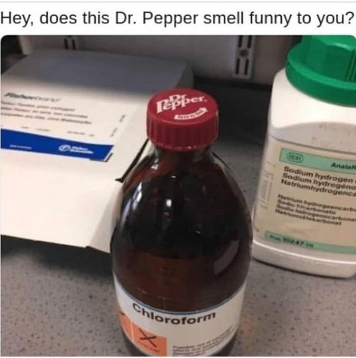 Labeled the chloroform, boss! - 9GAG