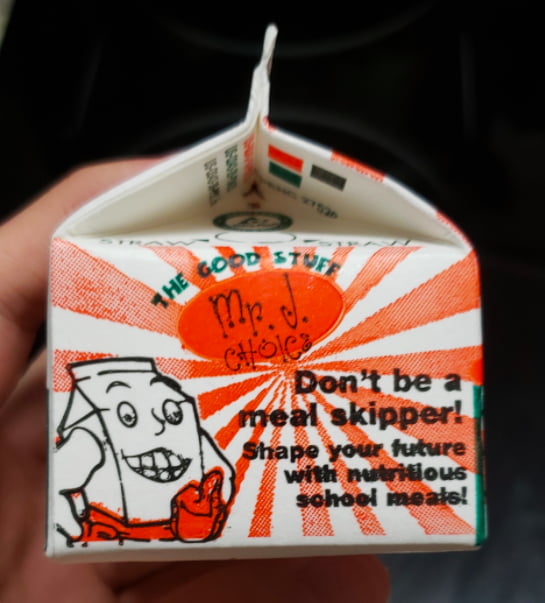 This milk carton looks like the Rising Sun flag, plus other things. - 9GAG