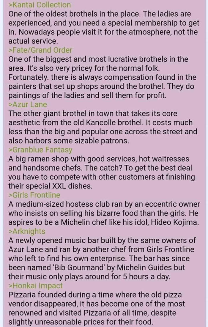 Describe Genshin in this format/as a establishment - 9GAG