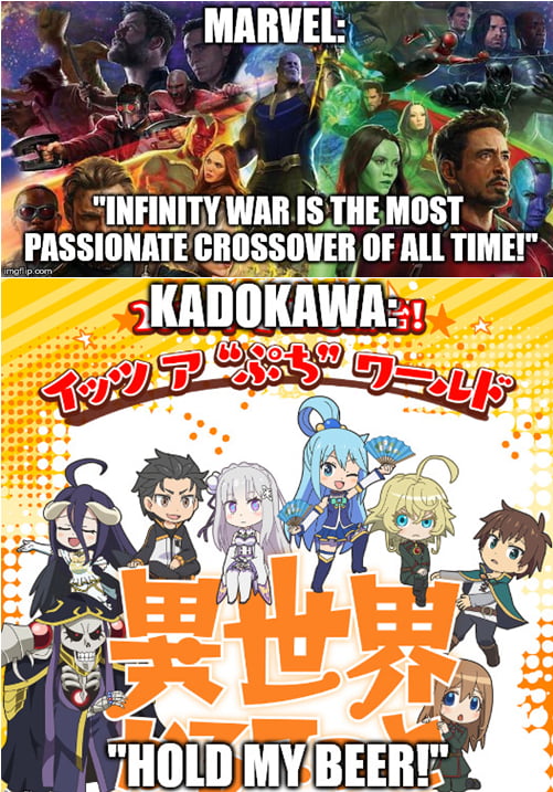 Crossover: Overlord x Re:Zero x KonoSuba x Youjo Senki - 9GAG