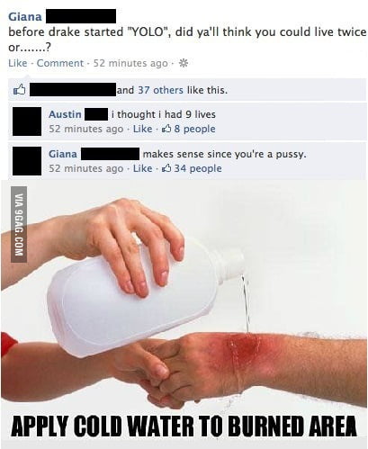 Apply Cold Water To Burned Area Facebook