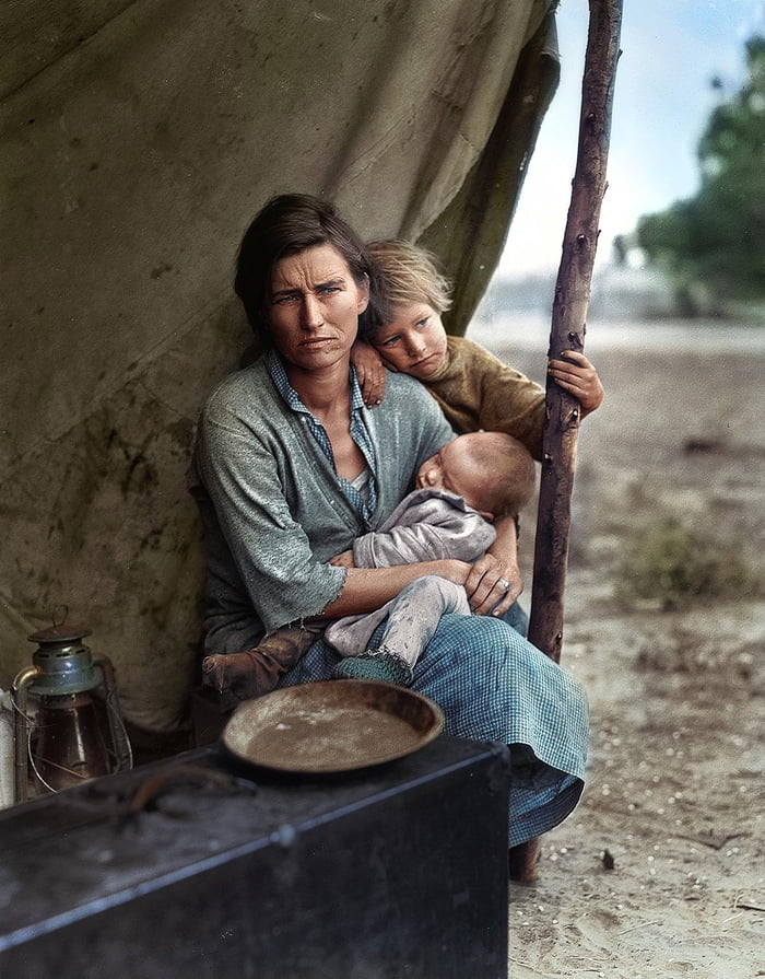 The Migrant Mother (1936) Colorized - 9GAG