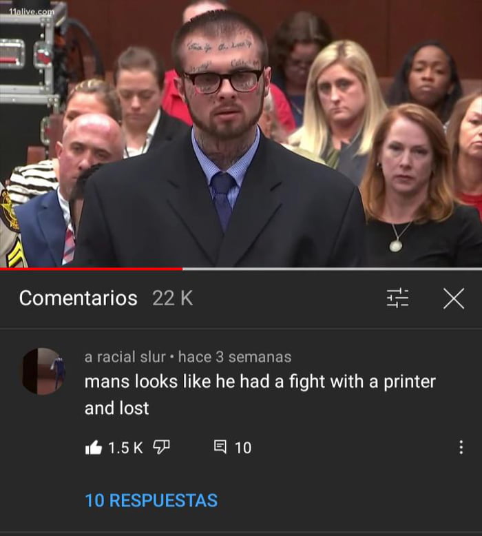 Man looks like he had a fight with a printer and lost. - 9GAG