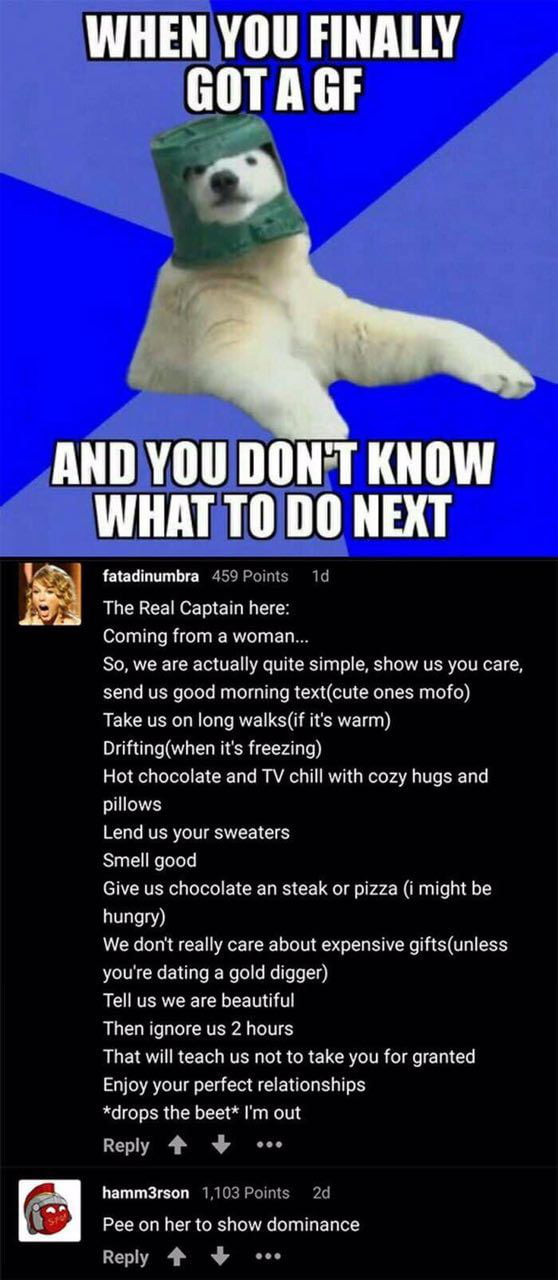 To those who don't know. This is most likely the origin of "pee on her ...