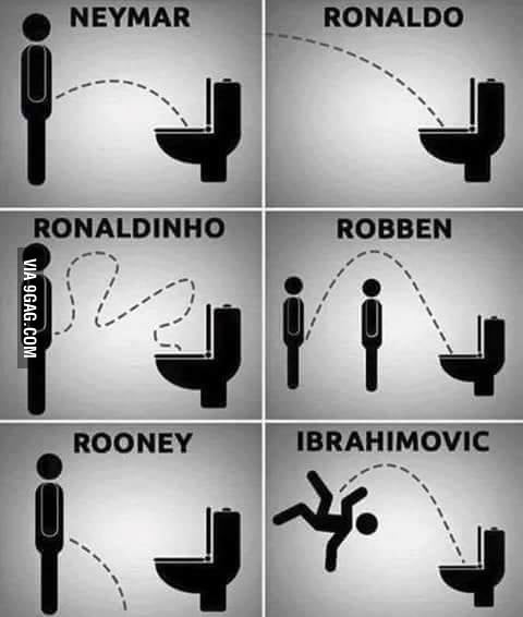 How football players pee on the bathroom - 9GAG
