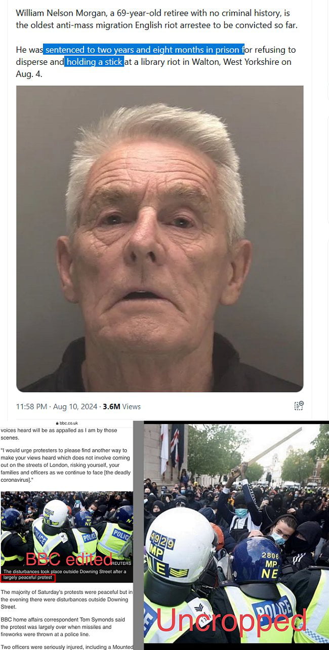 Hold a stick while white? 3YRS PRISON. Attack cops with stick while ...