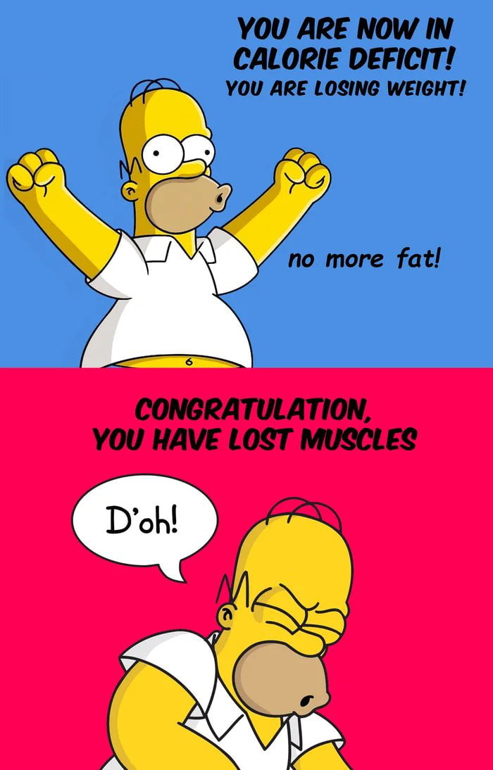 Eat protein and stuff, also slow and steady wins the race. - 9GAG