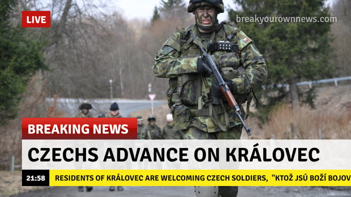 As per 99.81% agreement in annexation referendum, Czech army is sent to ...
