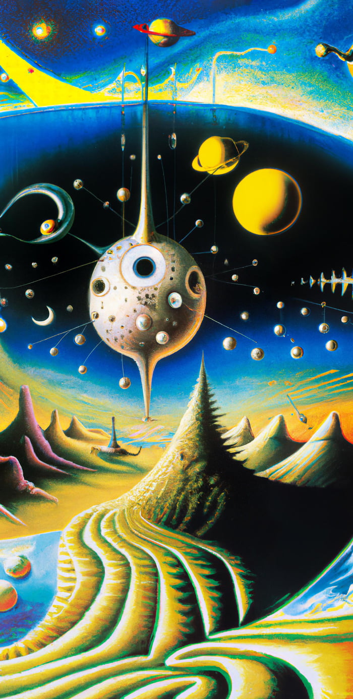 “A surrealist oil painting by Salvador Dali of outer space” by ...