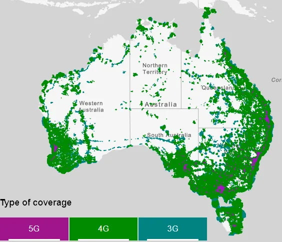 Australia is vast. This is the mobile network coverage map. - 9GAG