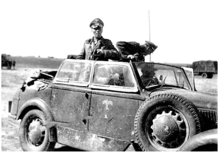 Rommel in North Africa on a relatively rare staff car, an Italian Alfa ...