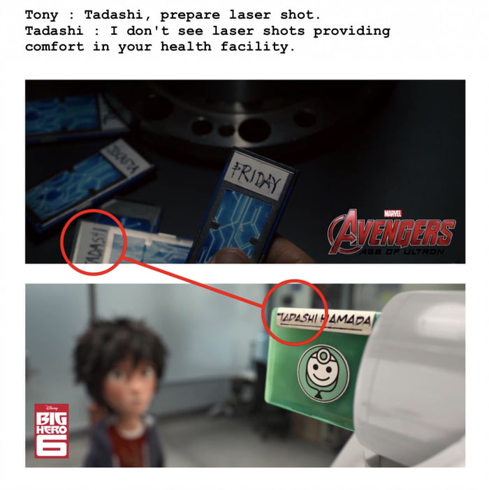 Tony Stark have Tadashi chip in Age of Ultron - 9GAG