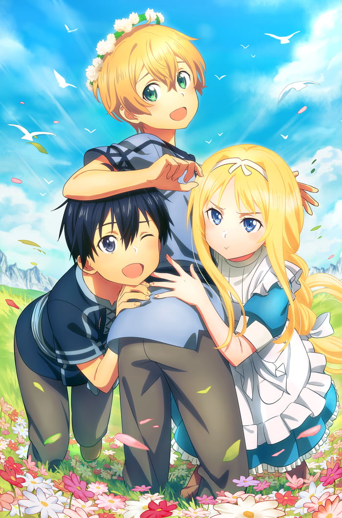Eugeo, Kirito and Alice (sword art online) - 9GAG