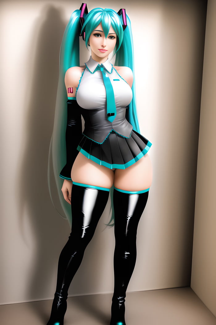 Voluptuous Hatsune Miku, according to AI. Generated by myself. - 9GAG