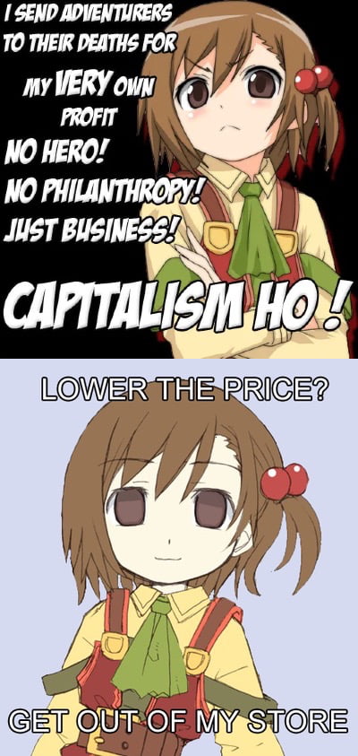 Recettear: An Item Shop's Tale showing that life is but a biatch. - 9GAG