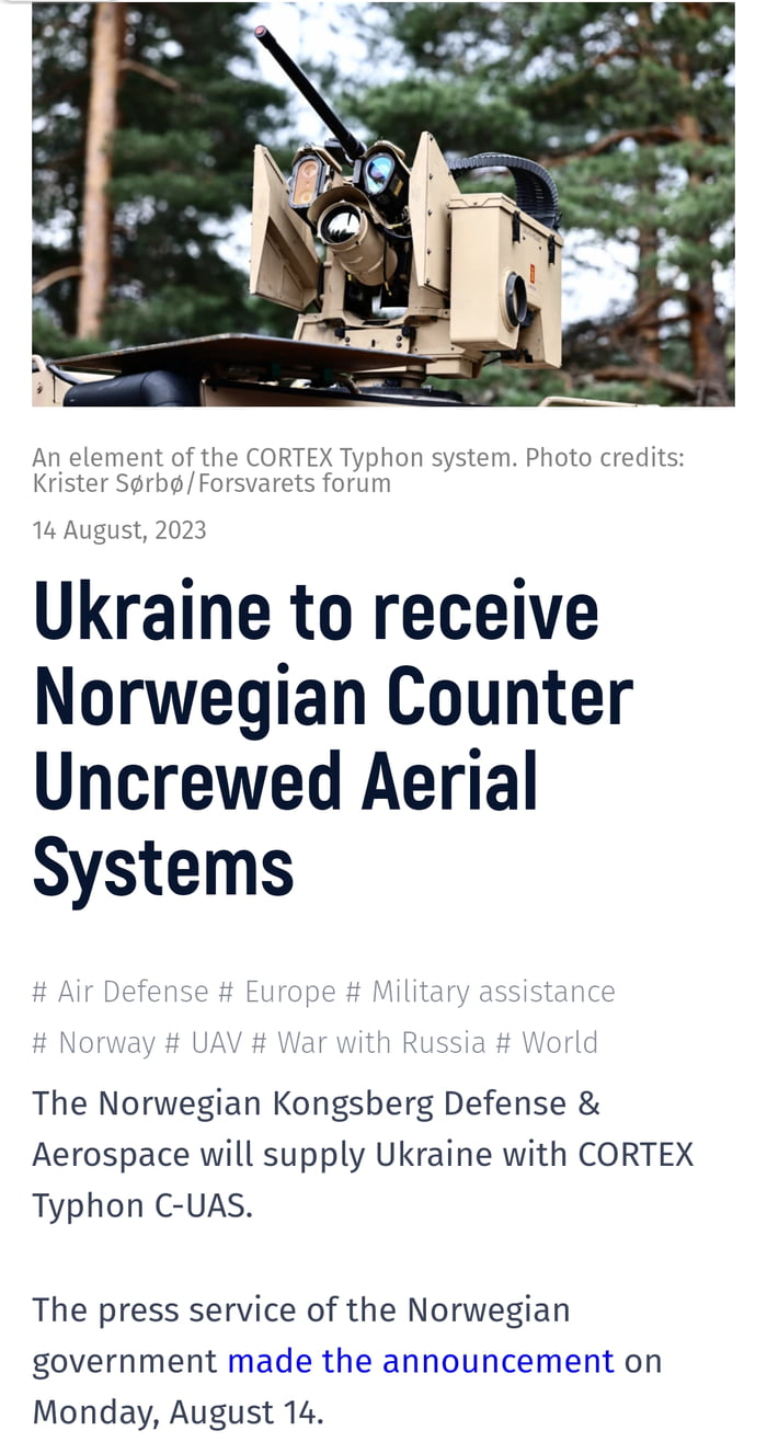 The new CORTEX Typhon C-UAS from Norway is going to Ukraine to fight ...