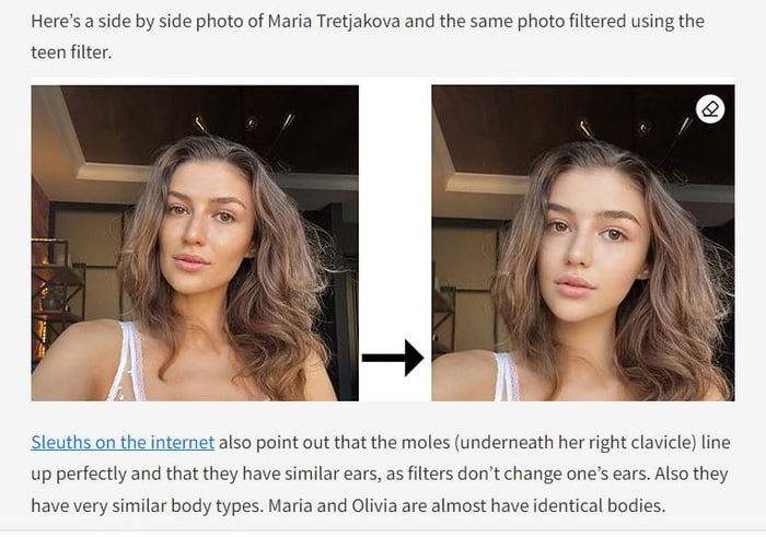 Reminder: Olivia Casta isn't "real". She is actually an older woman ...